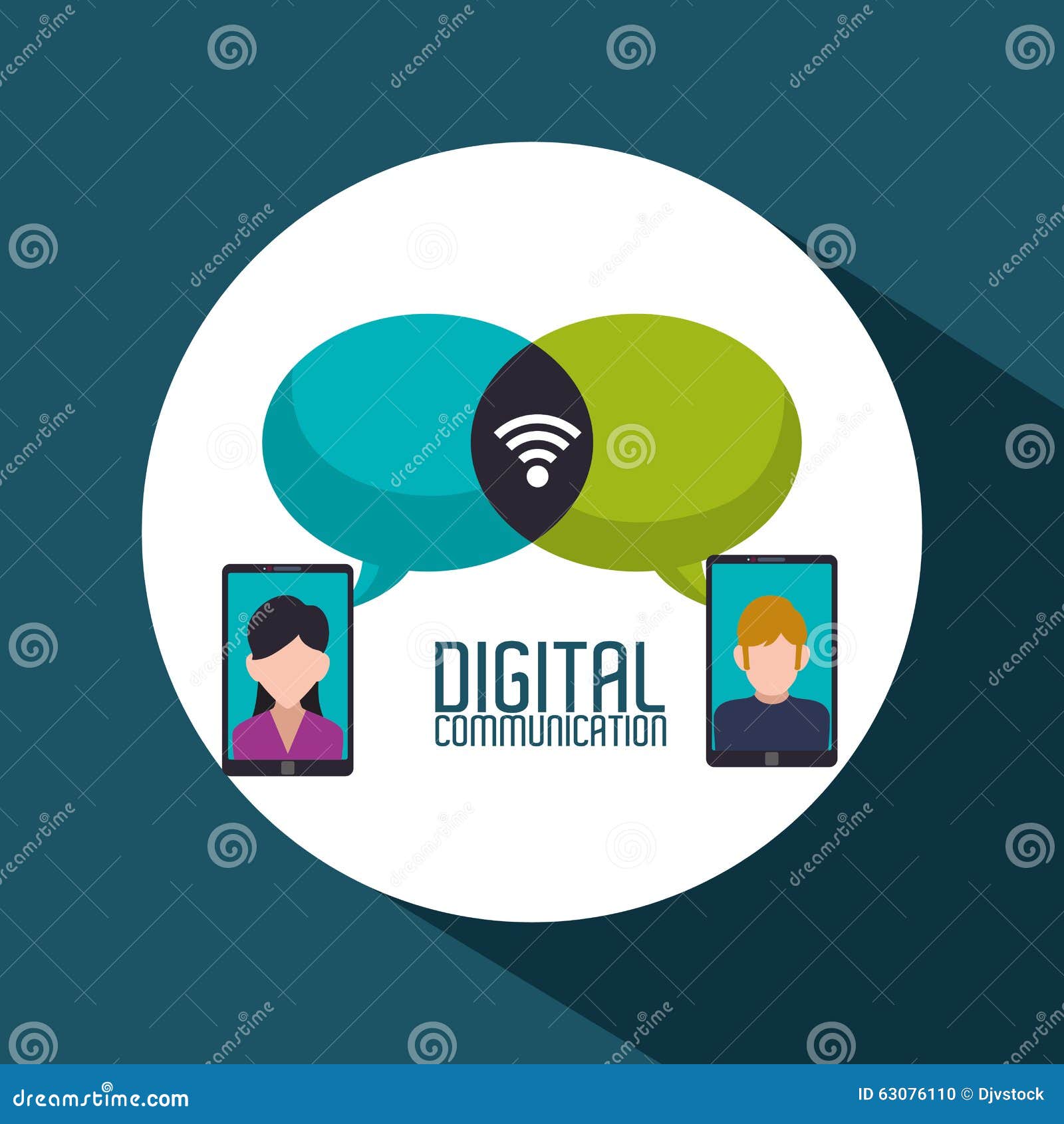 Digital Communication Design Stock Vector - Illustration of technology ...
