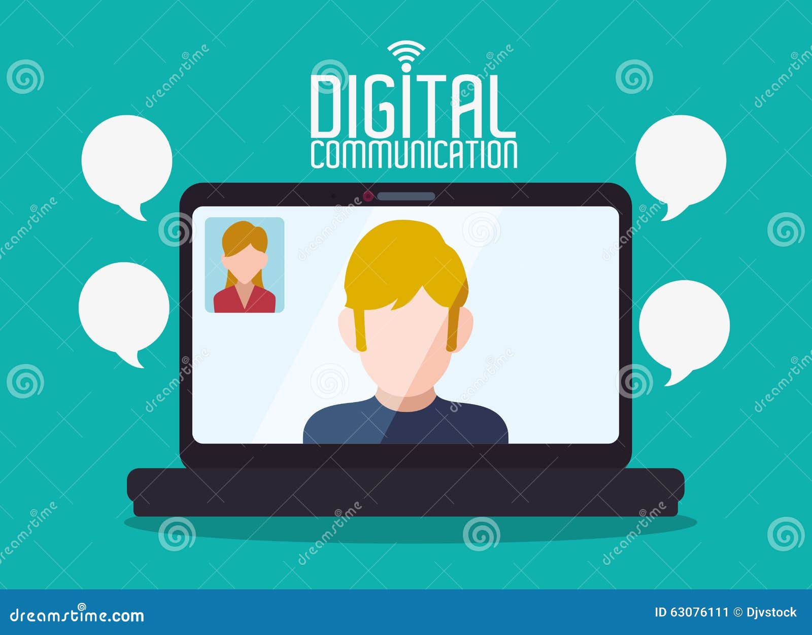 Digital Communication Design Stock Vector - Illustration of data ...