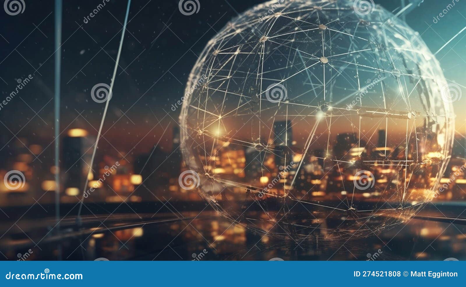 Digital Communication, Network Glowing Lines Theme of World Connection ...