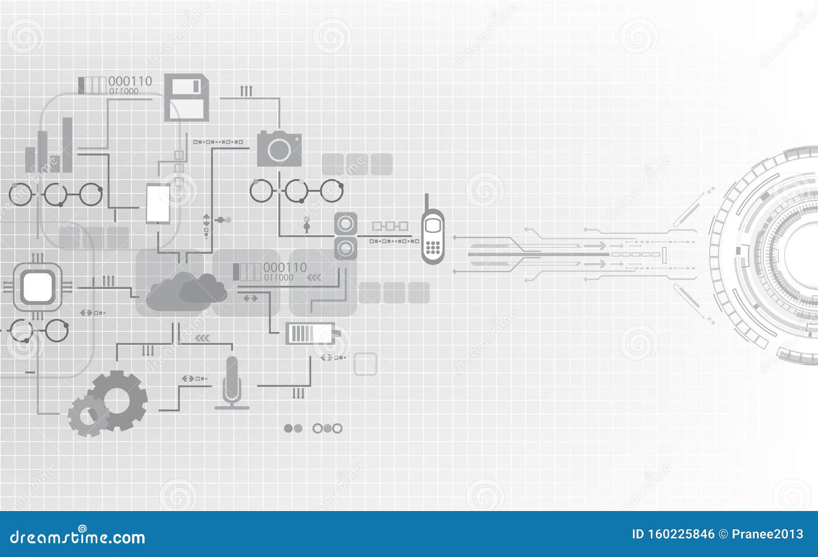 Digital Communication Network System Computer Design Elements Stock ...