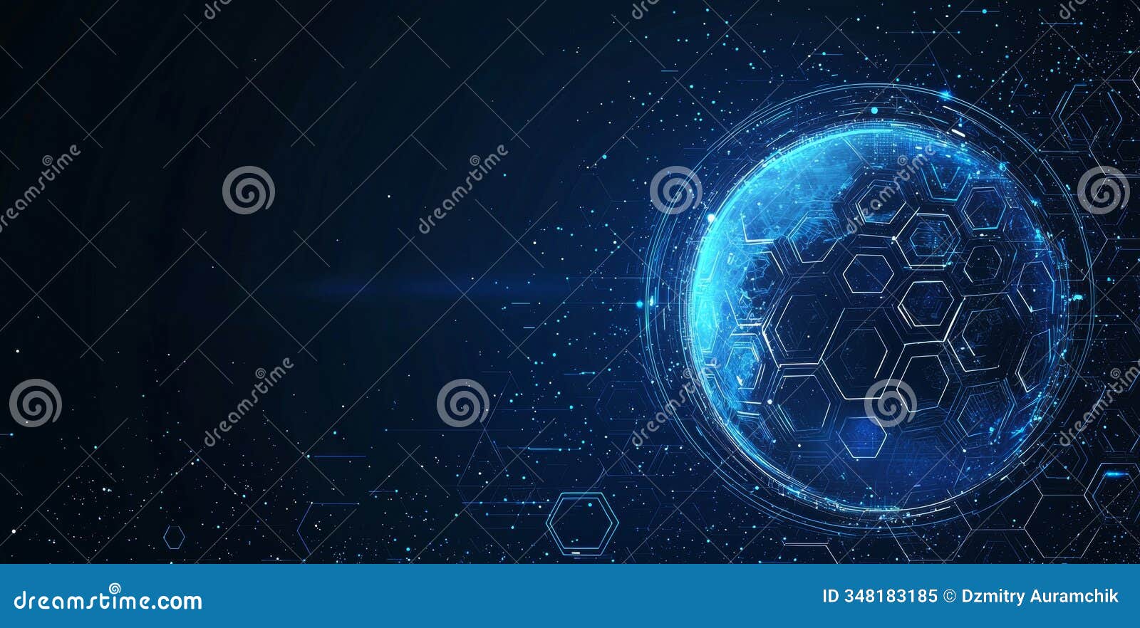 Digital Communication and Strategy Illustration of Futuristic Globe and ...