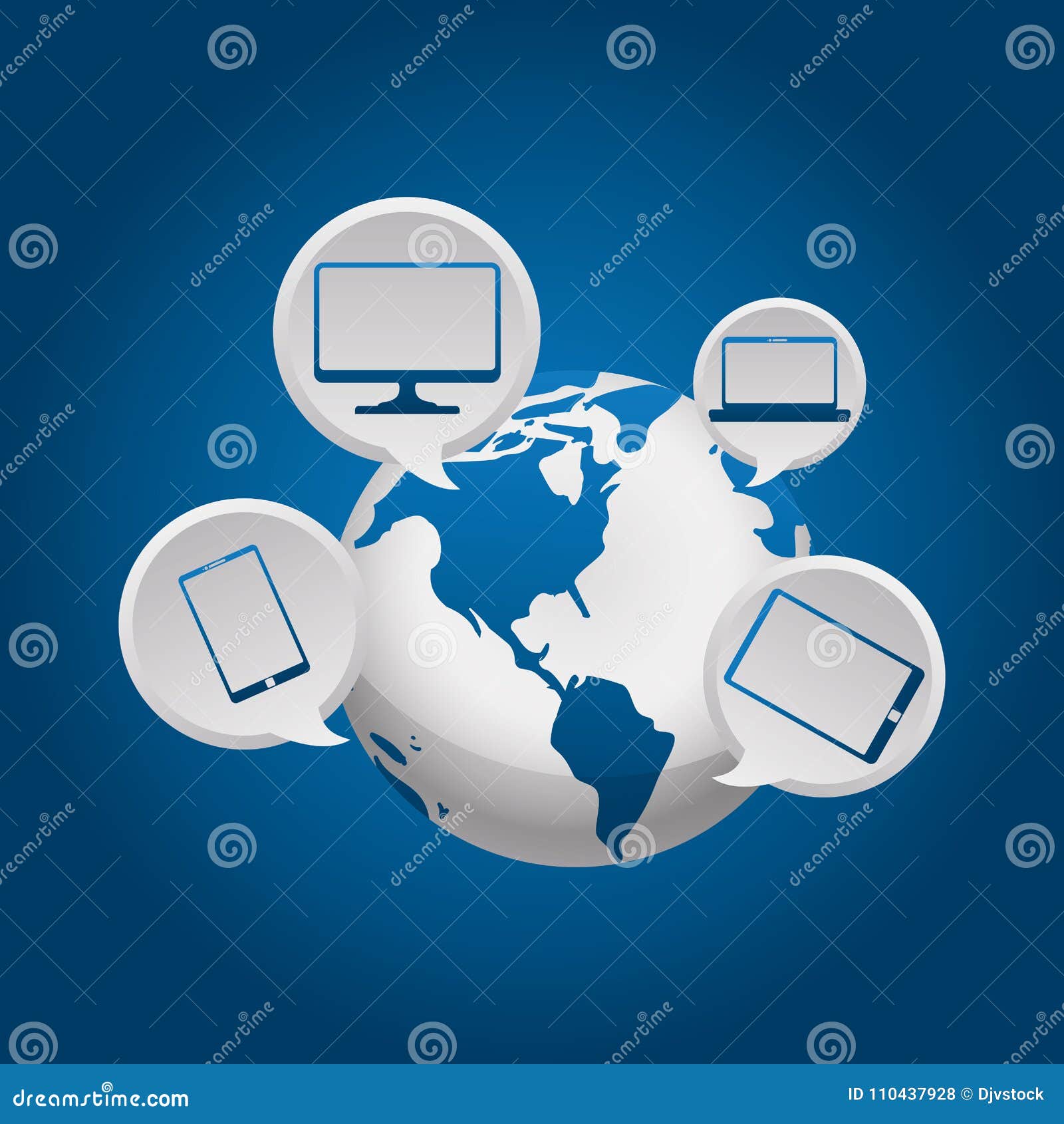 Digital Communication Technology Stock Vector - Illustration of future ...