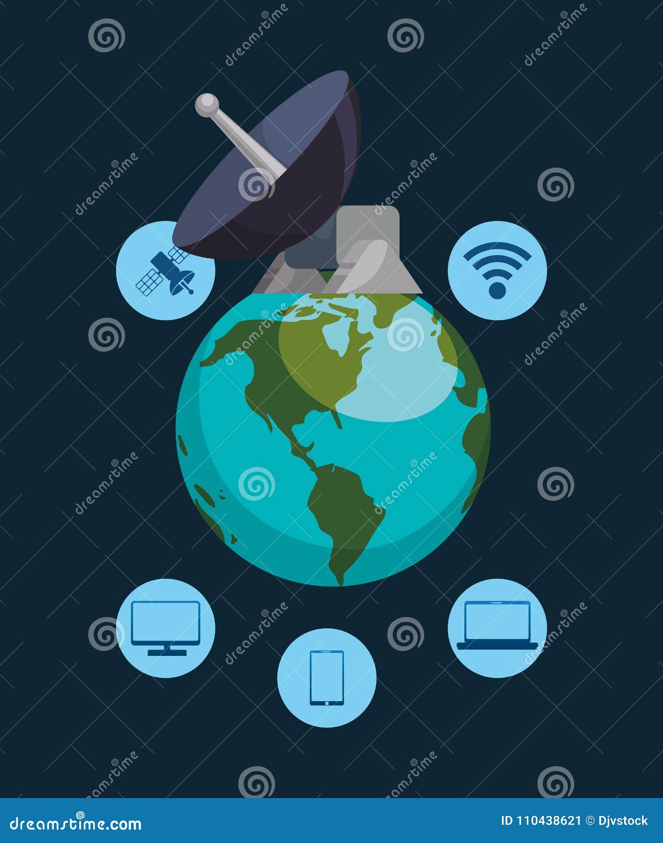 Digital Communication Technology Stock Vector - Illustration of future ...