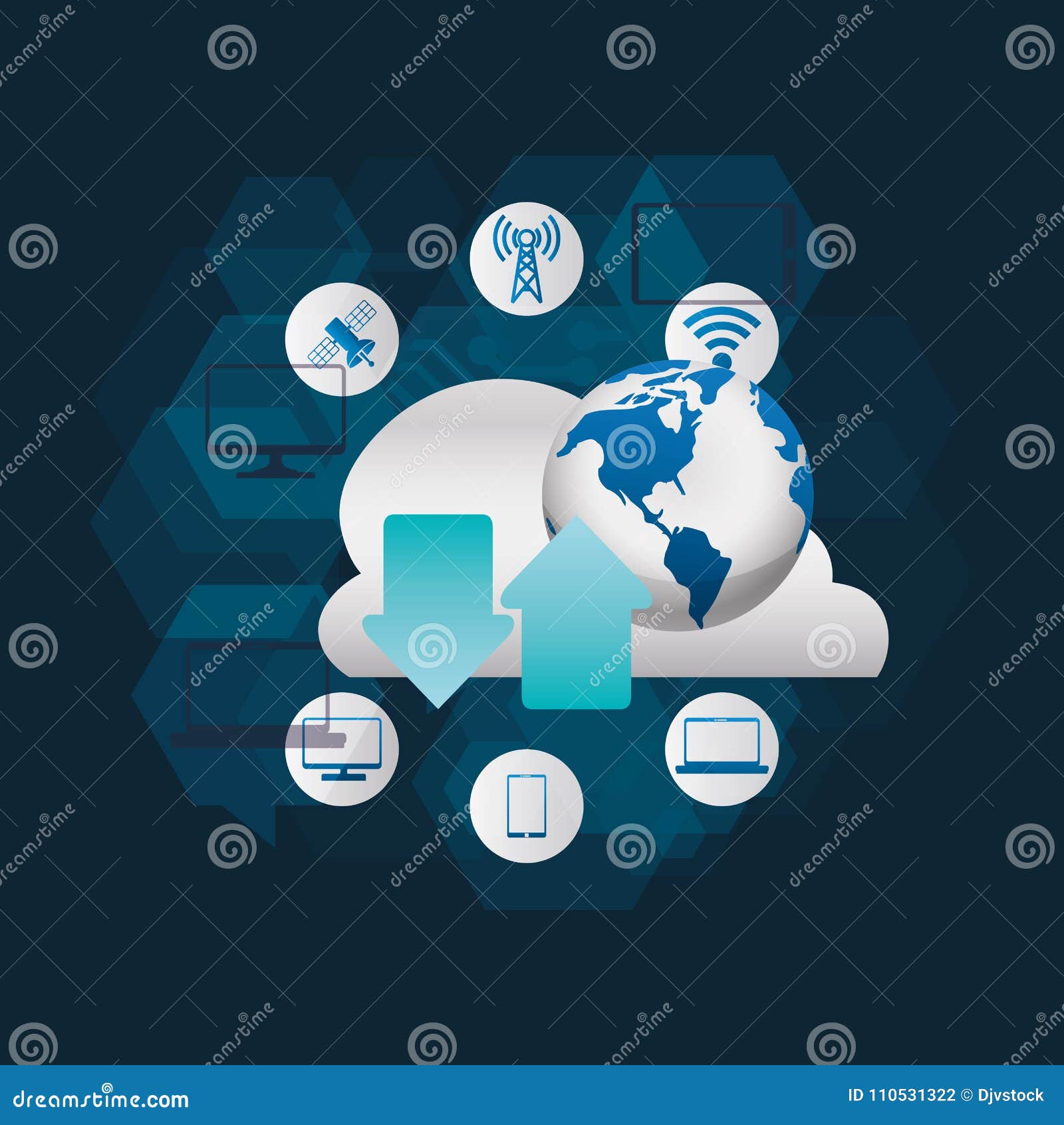 Digital Communication Technology Stock Vector - Illustration of machine ...