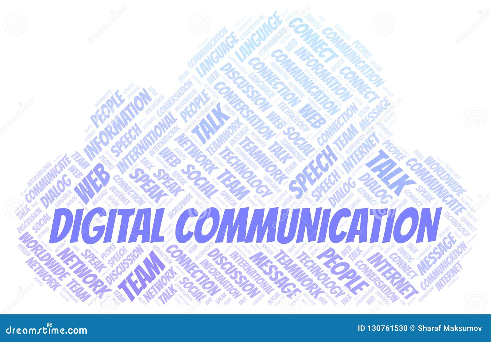 Digital Communication Word Cloud. Stock Illustration - Illustration of ...
