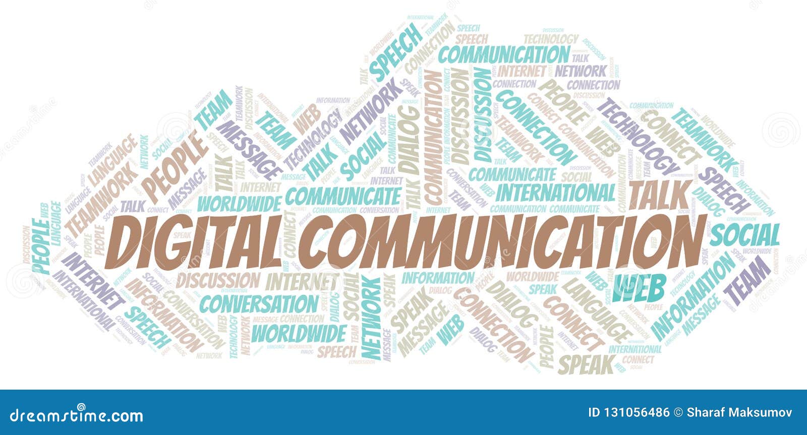 Digital Communication Word Cloud. Stock Illustration - Illustration of ...