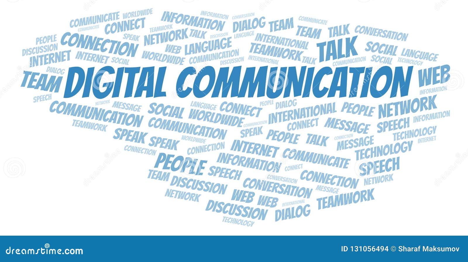 Digital Communication Word Cloud. Stock Illustration - Illustration of ...