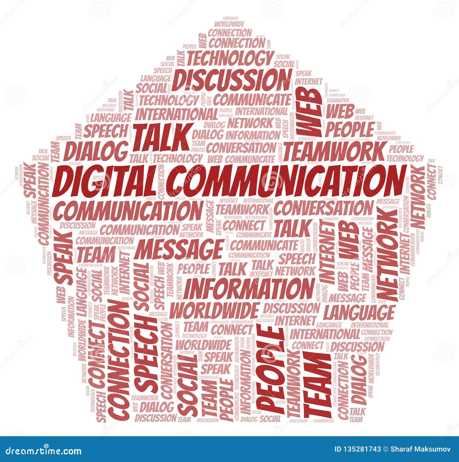 Digital Communication Word Cloud Stock Illustration - Illustration of ...