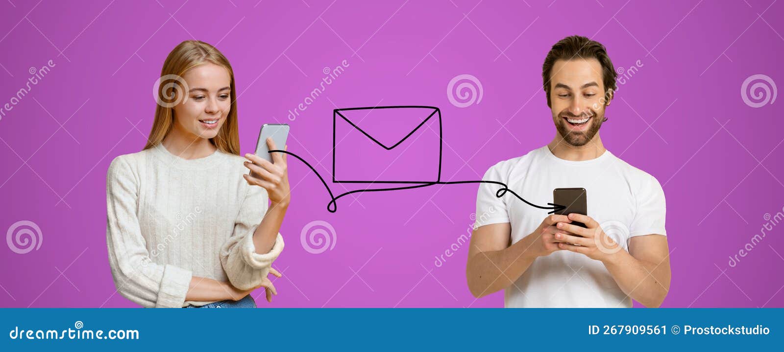 Digital Communication. Young Woman Sending Message Via Smartphone To ... Digital Communication. Young Woman Sending Message Via Smartphone To ...
