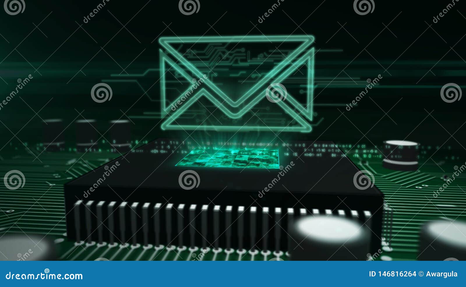 Digital Communications Concept with Envelope 3d Illustration Stock ...