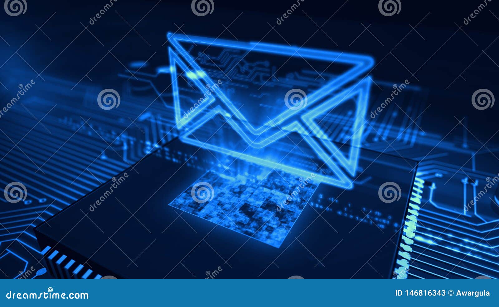 Digital Communications Concept with Envelope 3d Illustration Stock ...