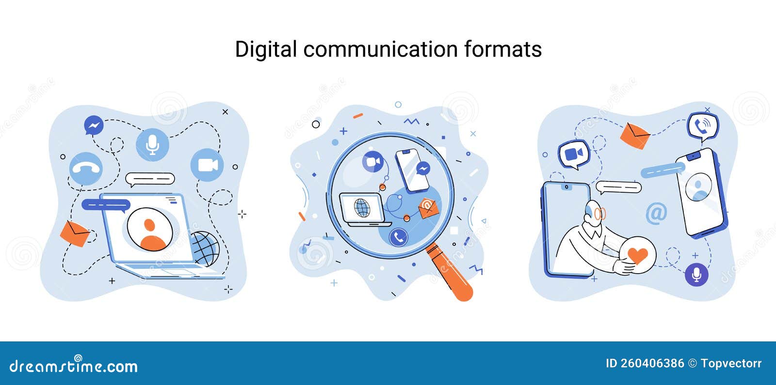 Digital Communications Formats. Chat Messages Smartphone, Sms on Mobile ...