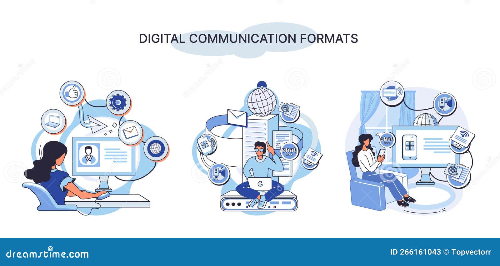 Digital Communications Formats. Chat Messages Smartphone, Sms on Mobile ...