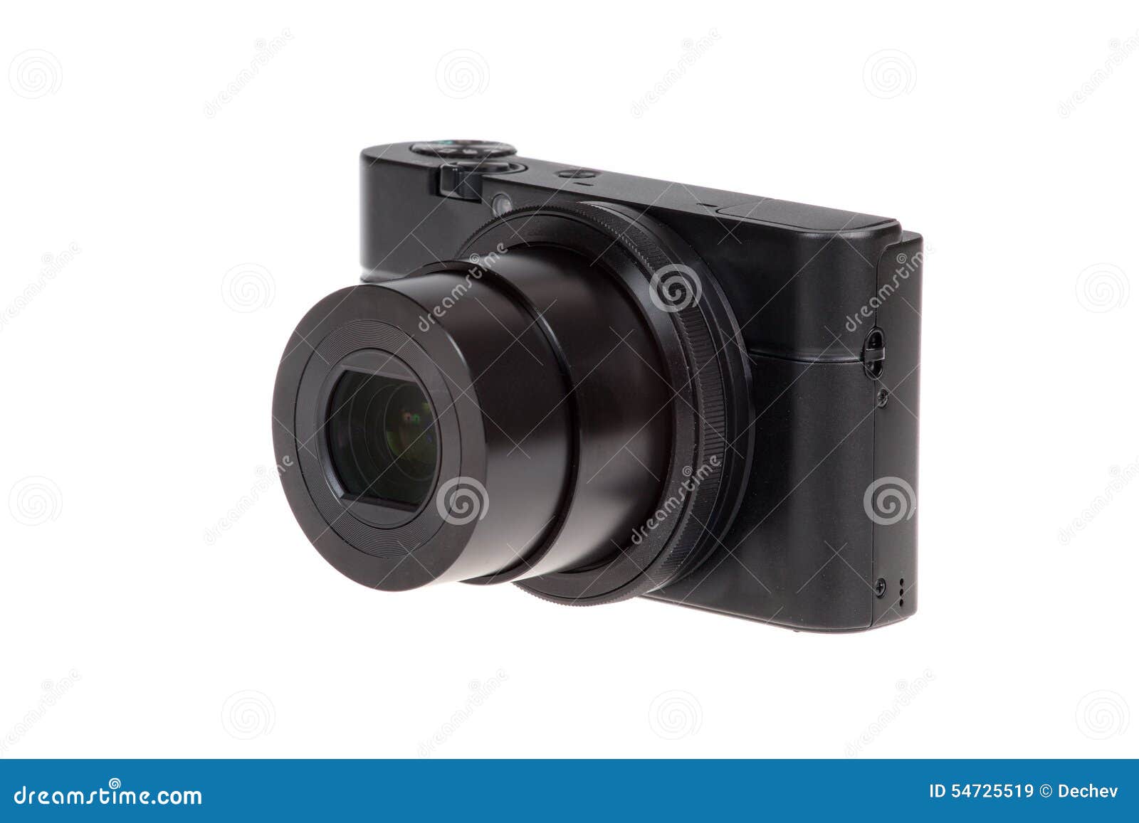 Digital Compact Camera with Open Lens Isolated Stock Image - Image of ...