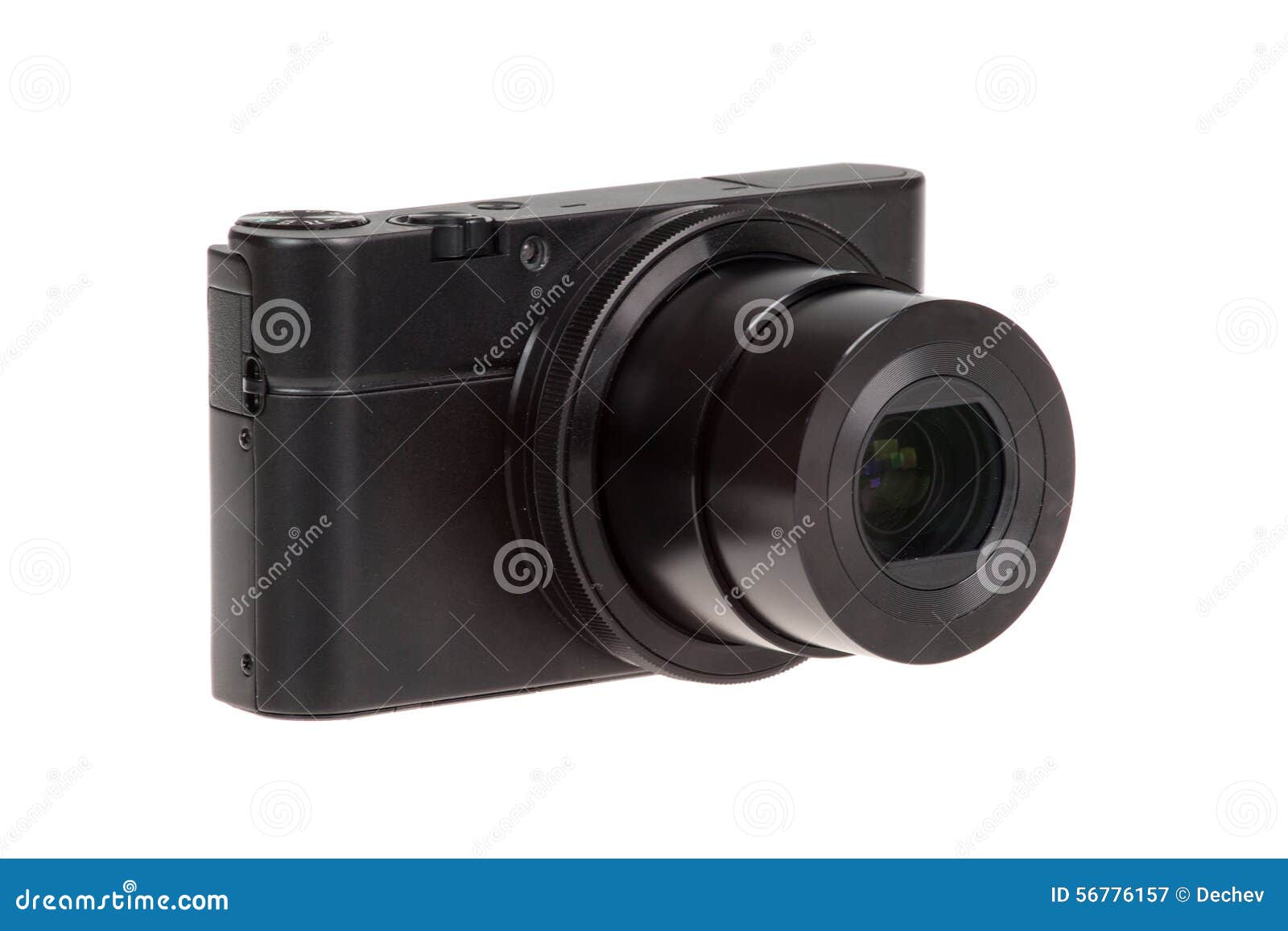 Digital Compact Camera with Open Lens Isolated Stock Image - Image of ...