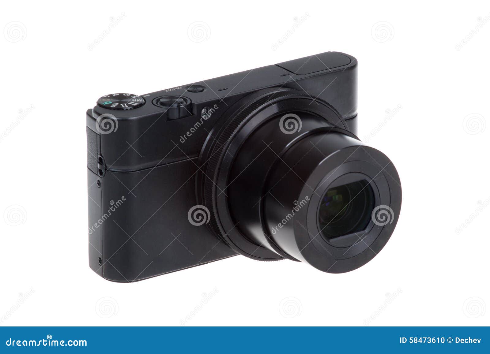 Digital Compact Camera with Open Lens Isolated Stock Photo - Image of ...