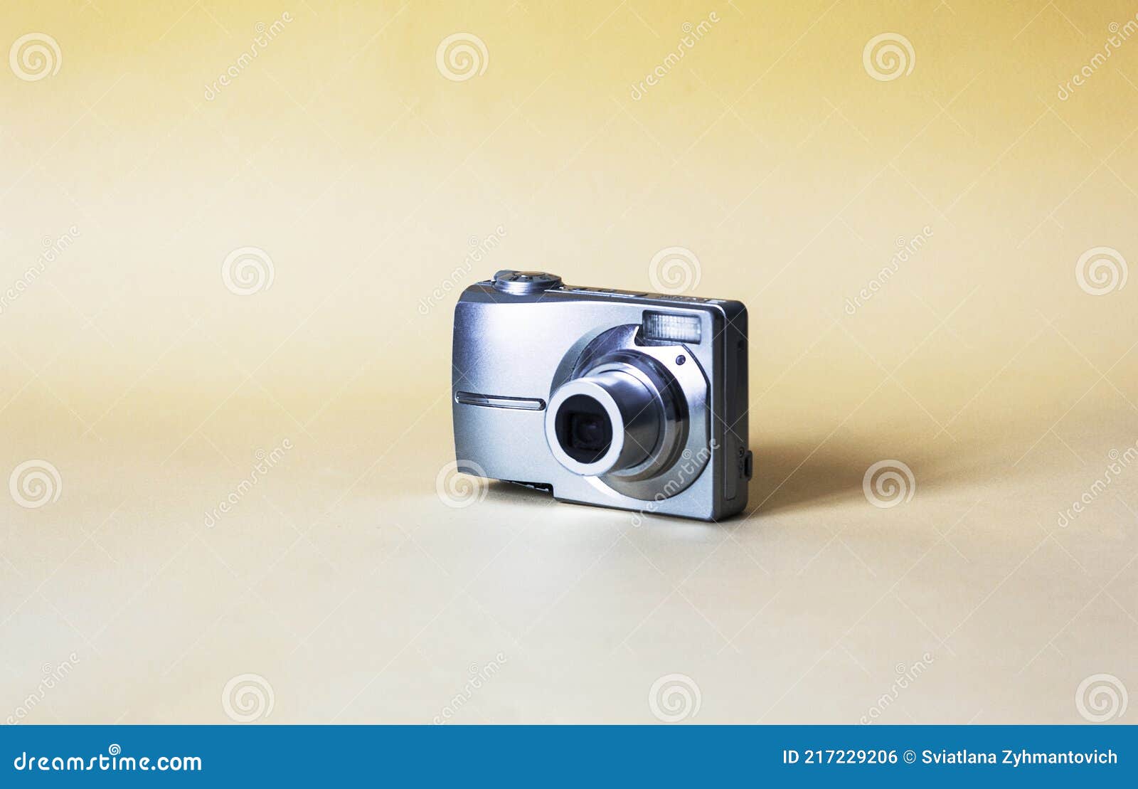 Digital Compact Camera Silver Color Isolated Stock Photo - Image of ...