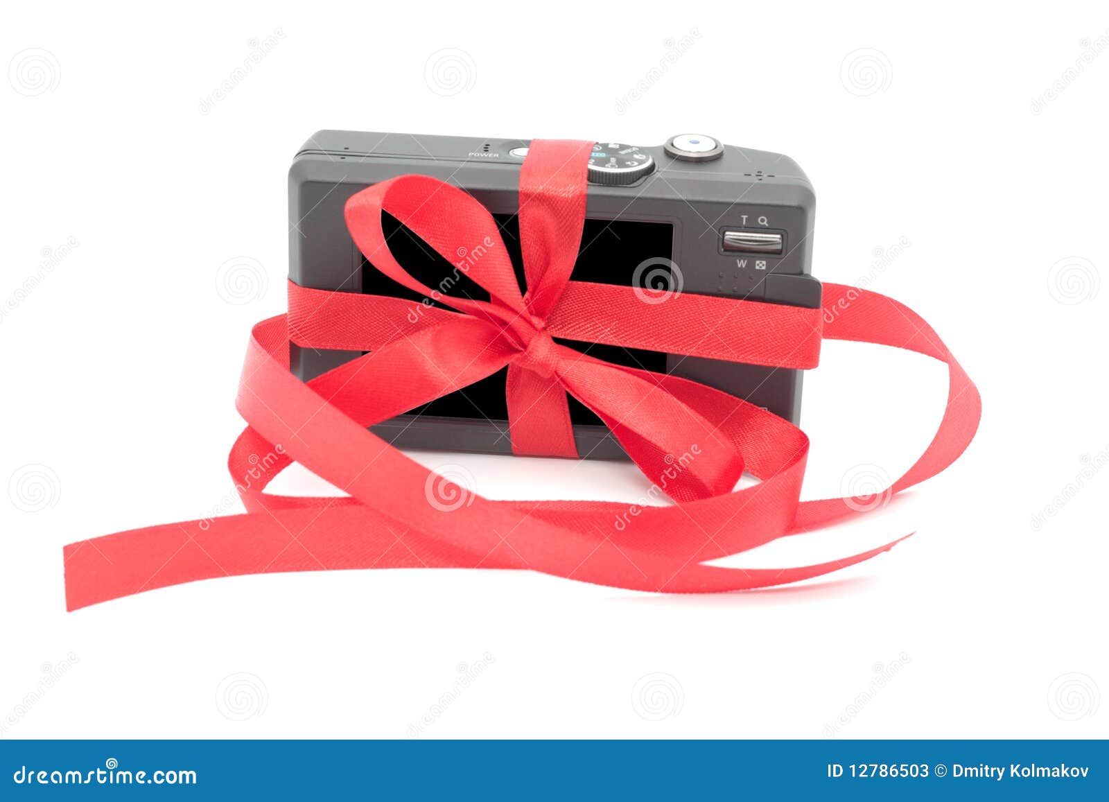 Digital Compact Camera Tied with a Ribbon. Stock Image - Image of focus ...