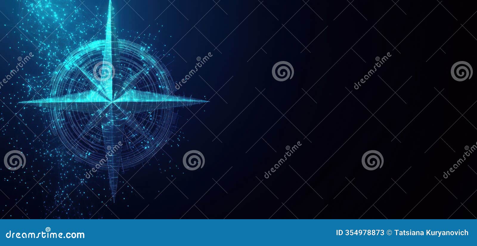 Digital Compass Design with Glowing Elements, Abstract Technology ...