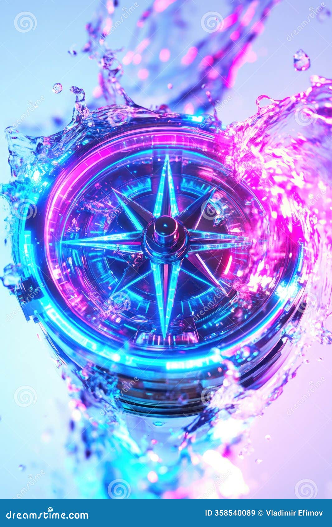 Digital Compass in Water stock image. Image of effects - 358540089