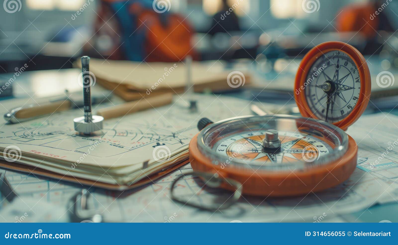 Digital Compasses for Modern Classrooms Stock Illustration ...
