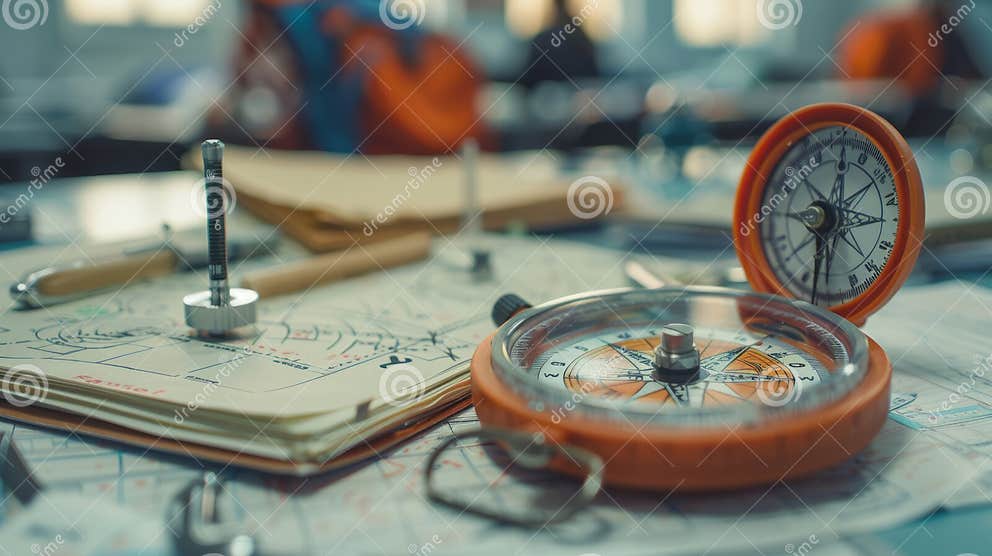 Digital Compasses for Modern Classrooms Stock Illustration ...