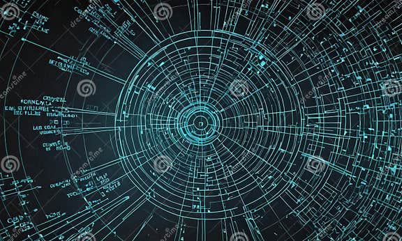 Digital Complex Network Interconnected Lines and Dots, Resembling ...