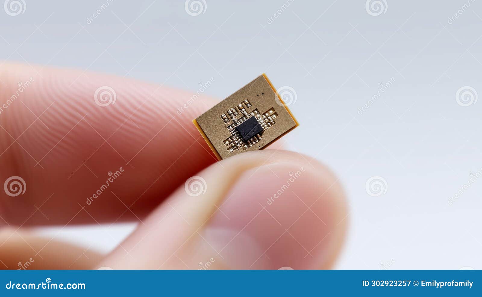 Digital Component: Hand with Microchip, Isolated White Stock ...