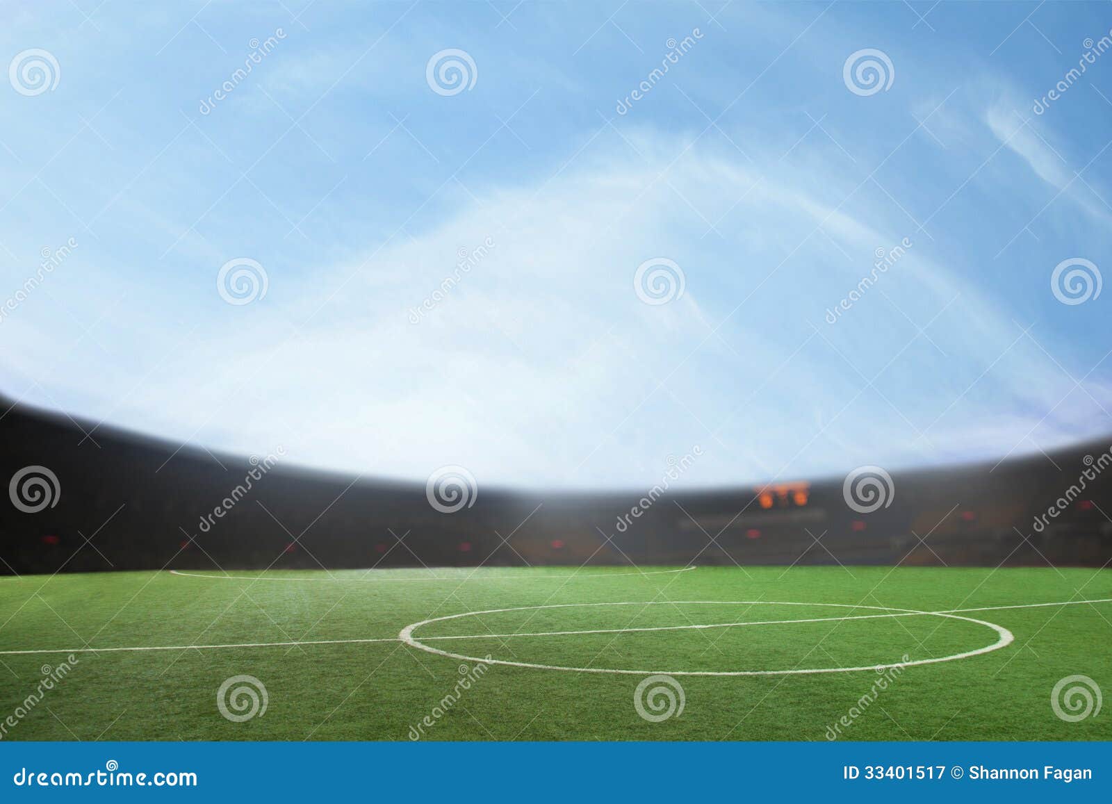 Digital Composit of Soccer Field and Blue Sky Stock Image - Image of ...