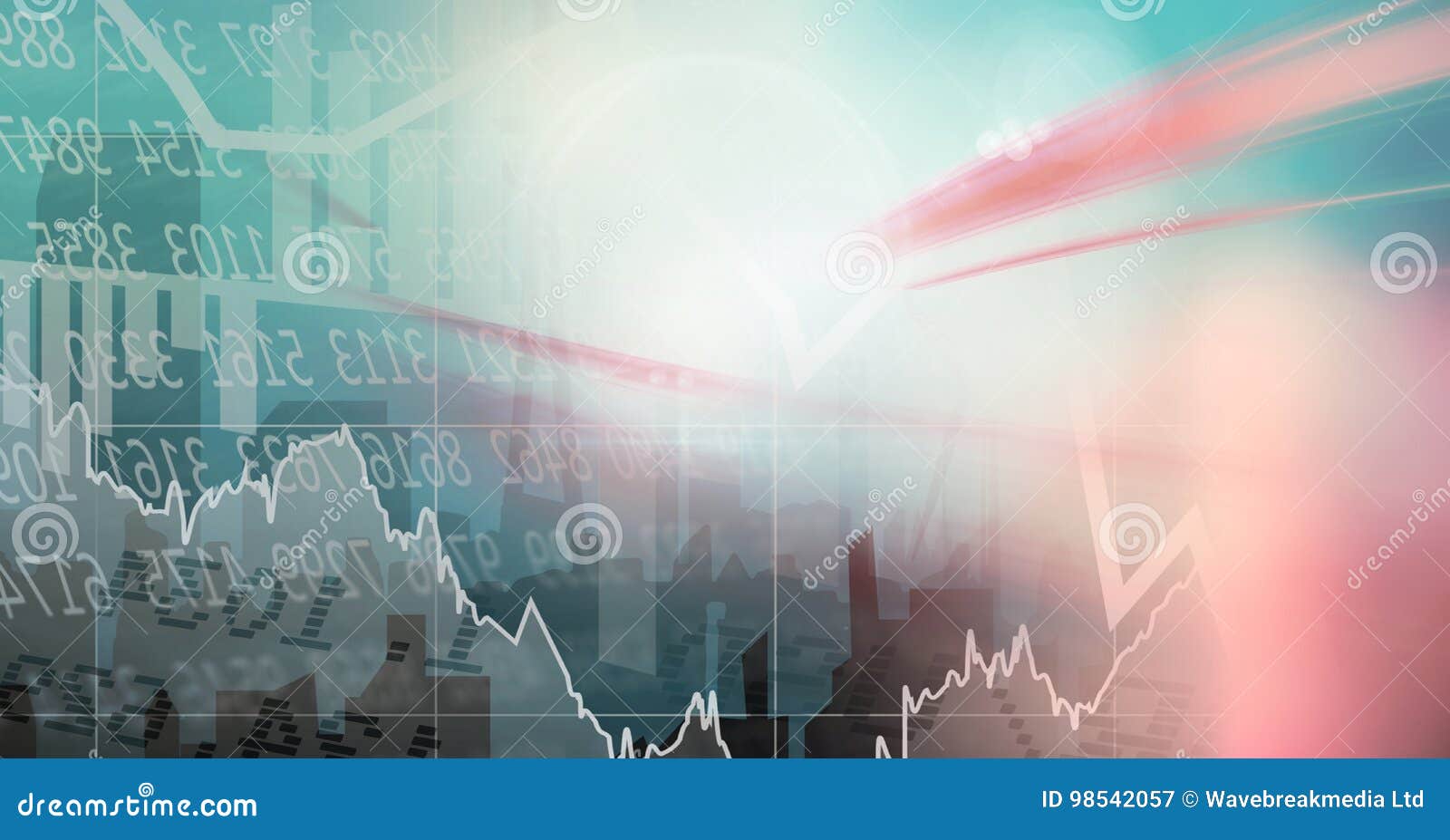 Abstract Transition with Wave Forms and Numerical Figures Stock Image ...