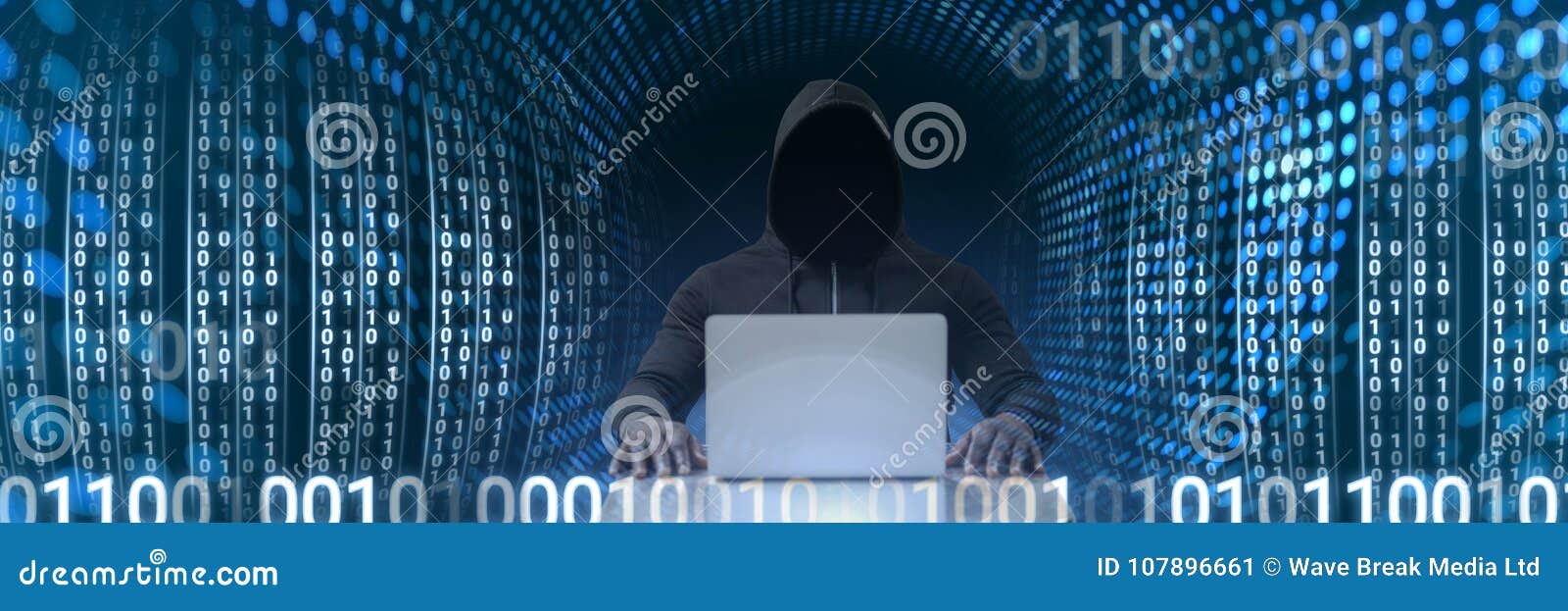 Anonymous Hacker With Computer Code Binary Interface Stock Image Image Of Circular Casual 5141