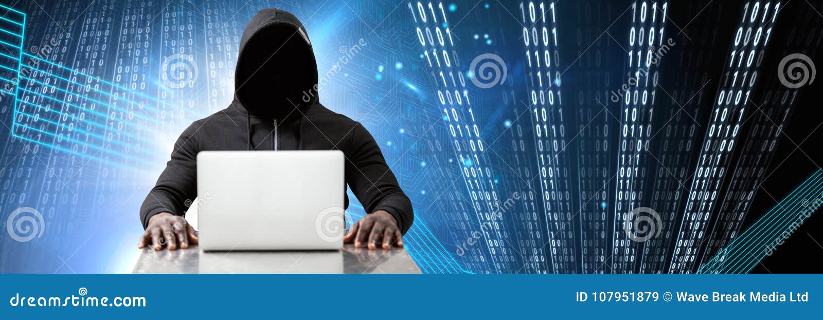 Anonymous Hacker With Computer Code Binary Interface Stock Image Image Of Computing Glow 8788
