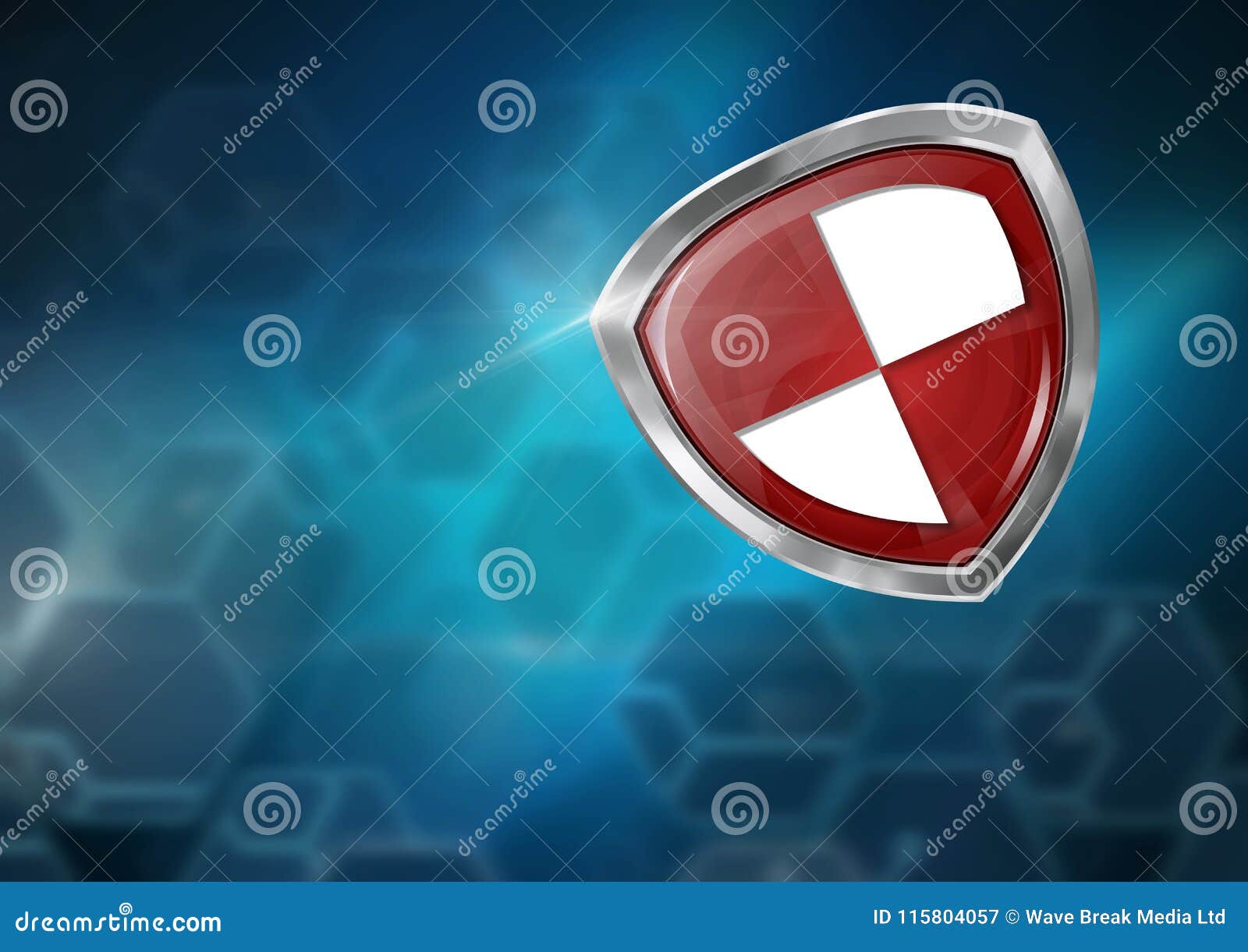 Antivirus Security Protection Shield with Blue Blurred Background Stock ...