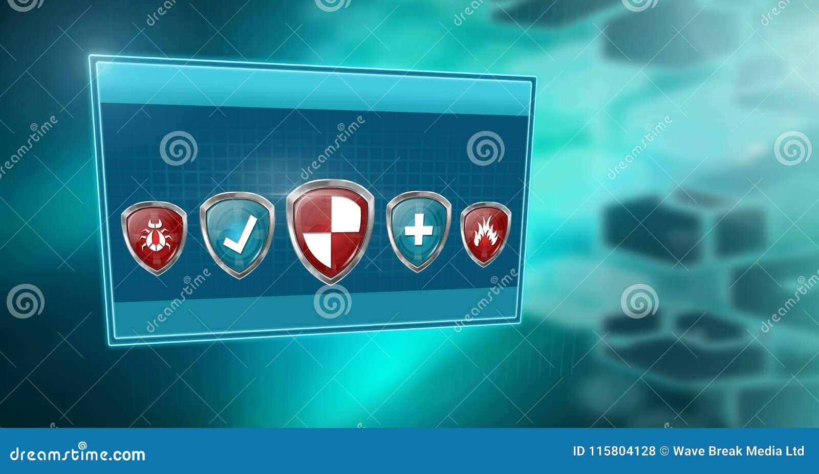 Antivirus Security Protection Shields in Box Stock Photo - Image of ...