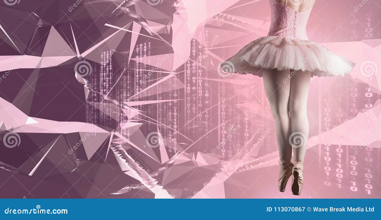 Ballet Dancer Dancing with Digital Technology Interface Stock ...