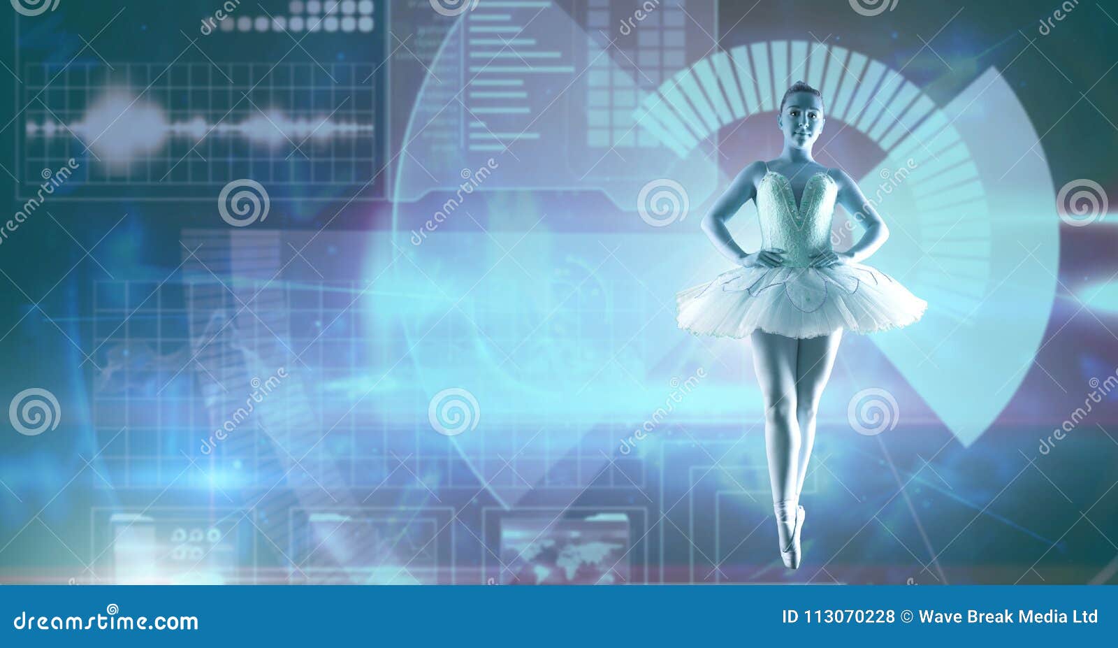 Ballet Dancer with Digital Technology Interface Stock Photo - Image of ...