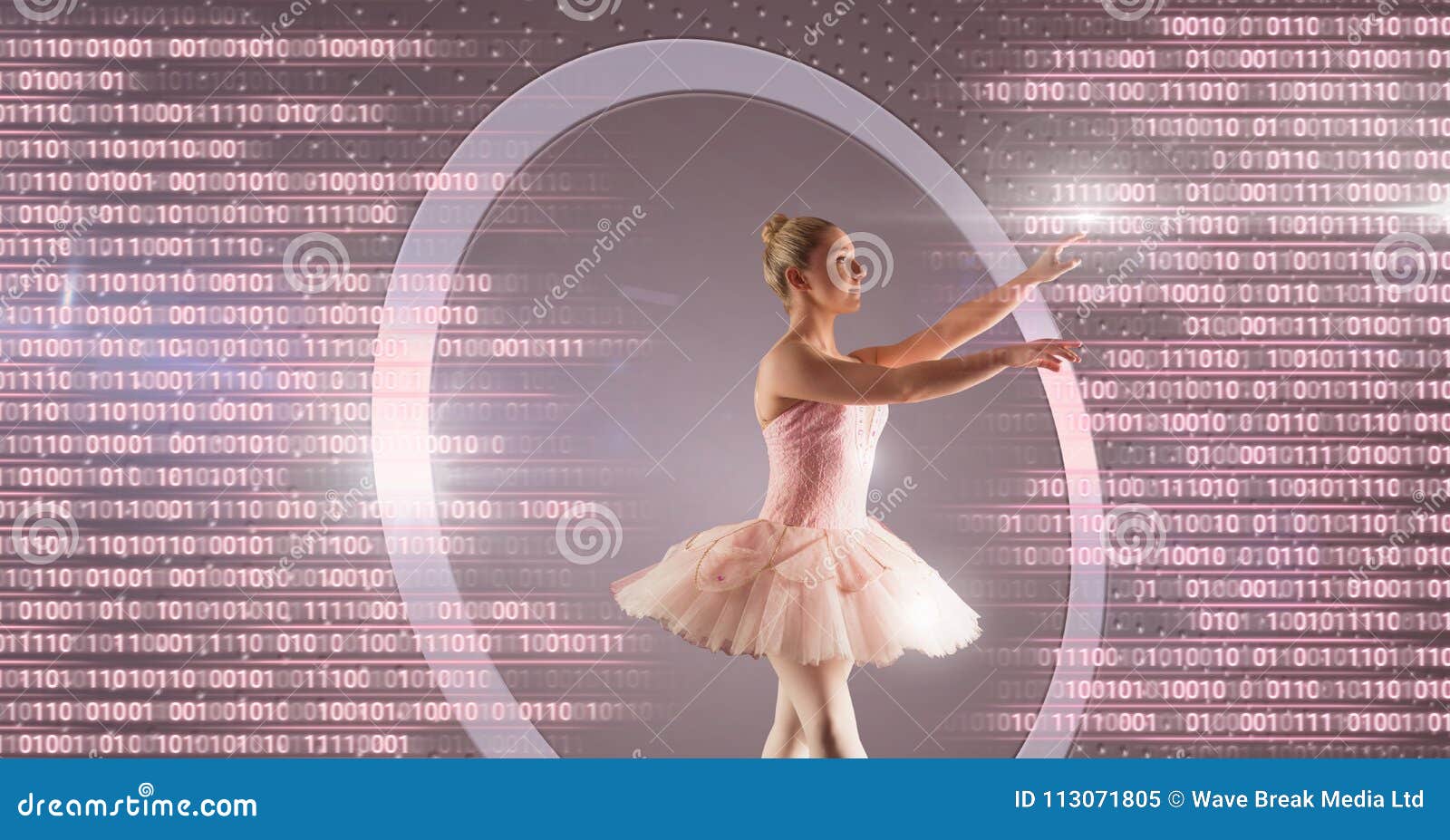 Ballet Dancer with Digital Technology Interface Stock Image - Image of ...