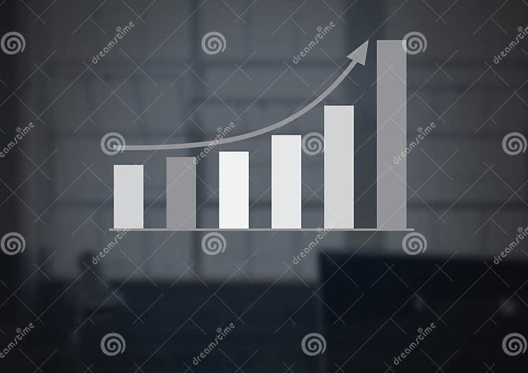 Bar Chart with Grey Windows Background Stock Photo - Image of computing ...