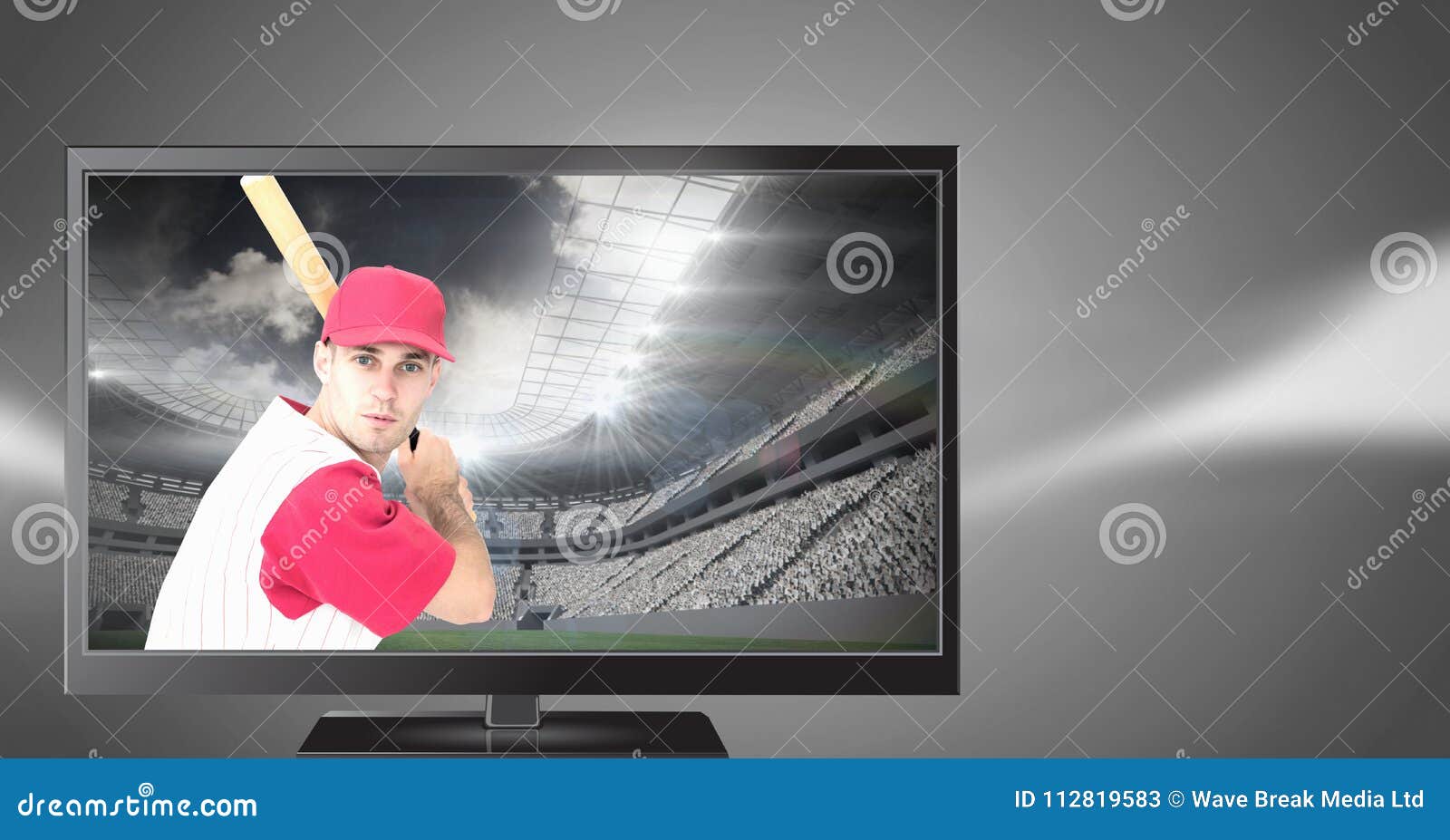 Baseball Player on Television Stock Image - Image of connection ...