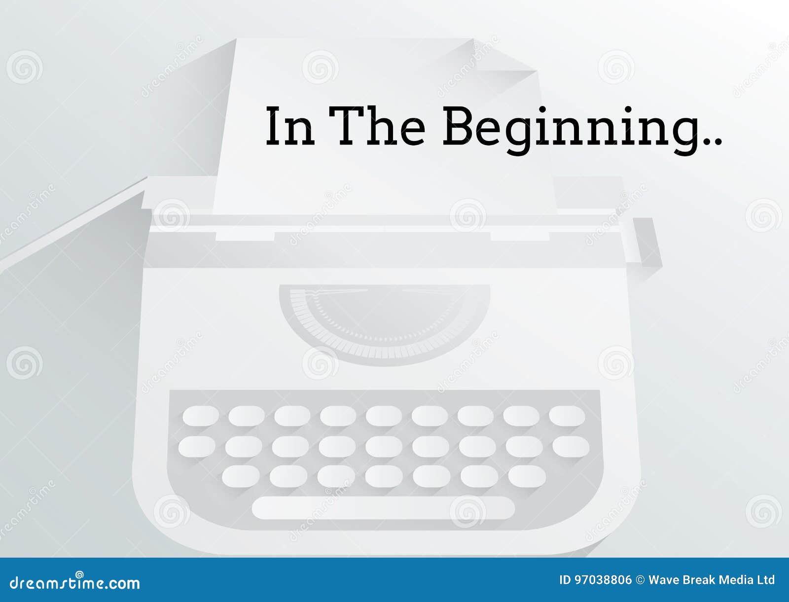 In the Beginning Text Written on Typewriter Stock Photo - Image of ...