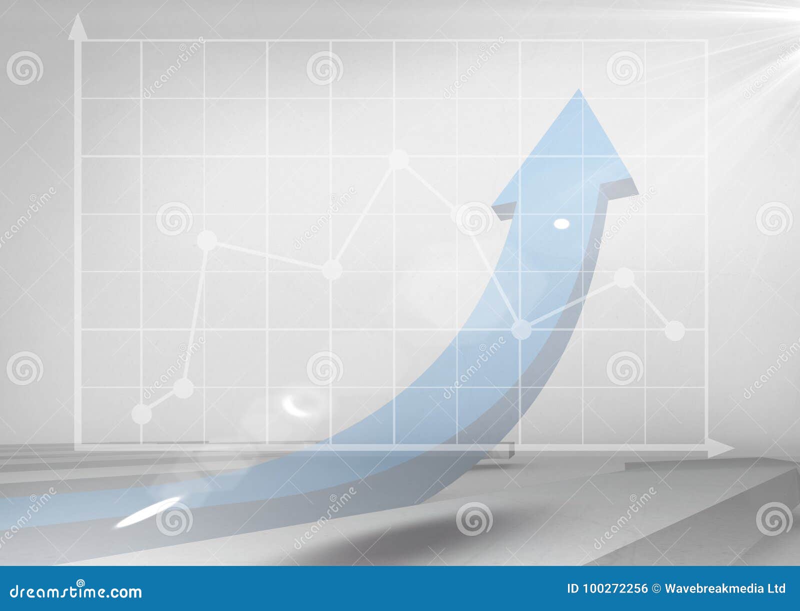 Blue arrow and graph stock illustration. Illustration of chart - 100272256