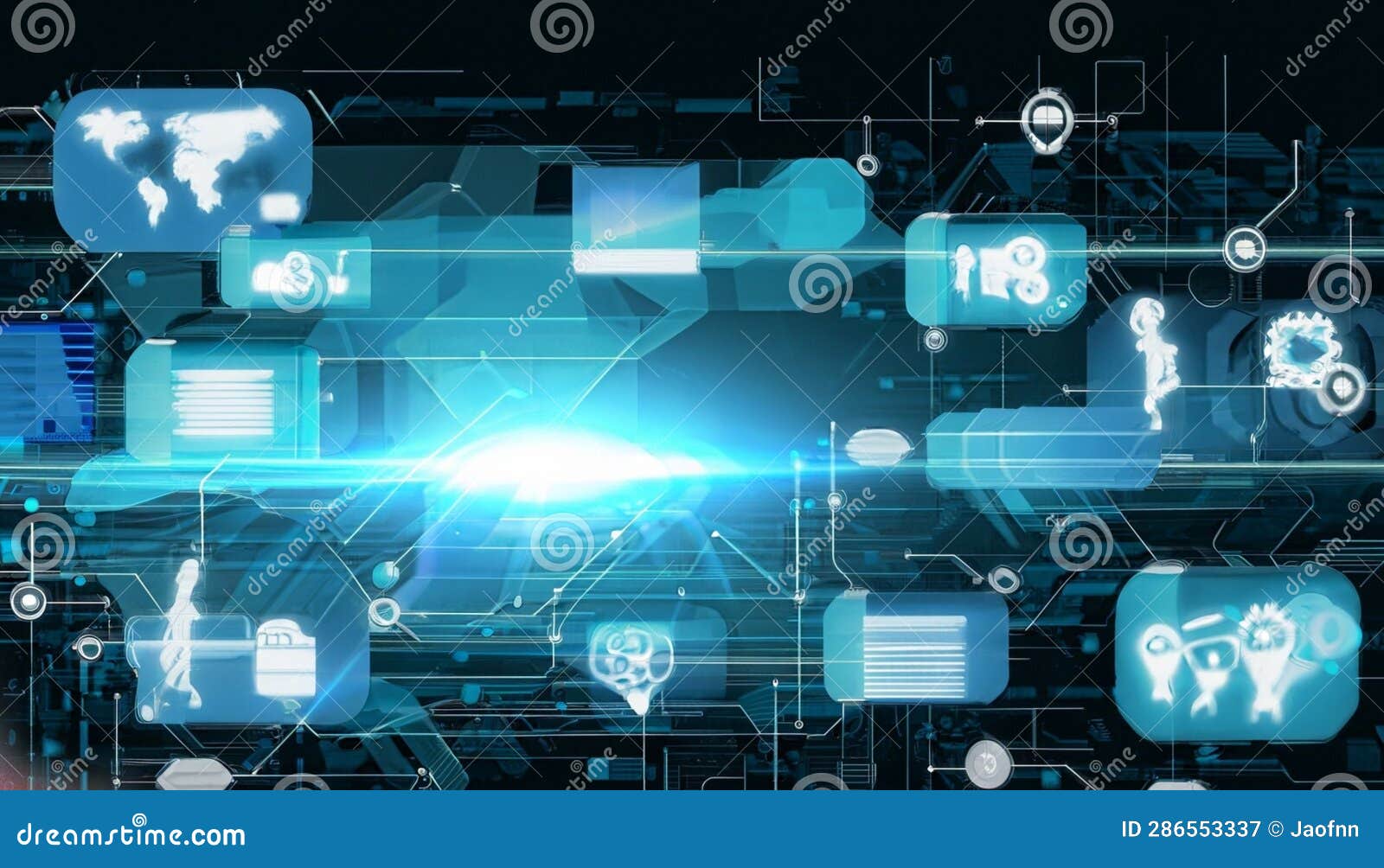 Digital Composite of Blue Interface with Medical Icons and Data. 3d ...
