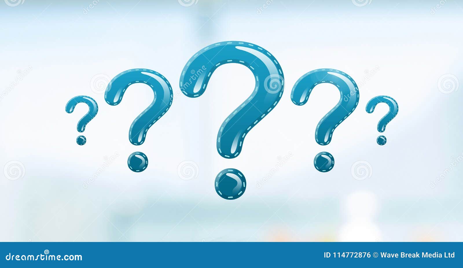 Blue shiny question marks stock illustration. Illustration of person ...