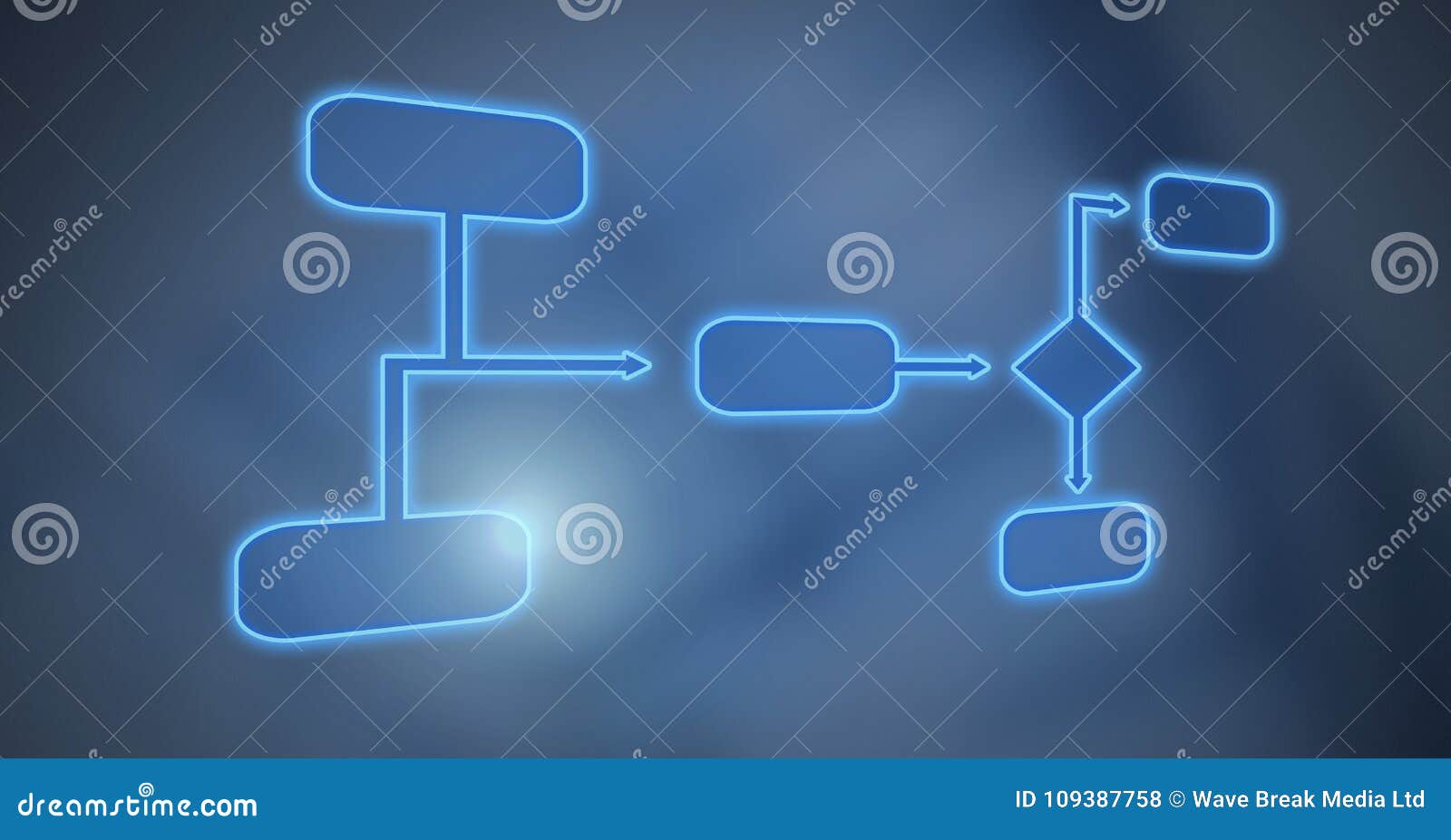 Blue wireframe illuminated stock illustration. Illustration of full ...