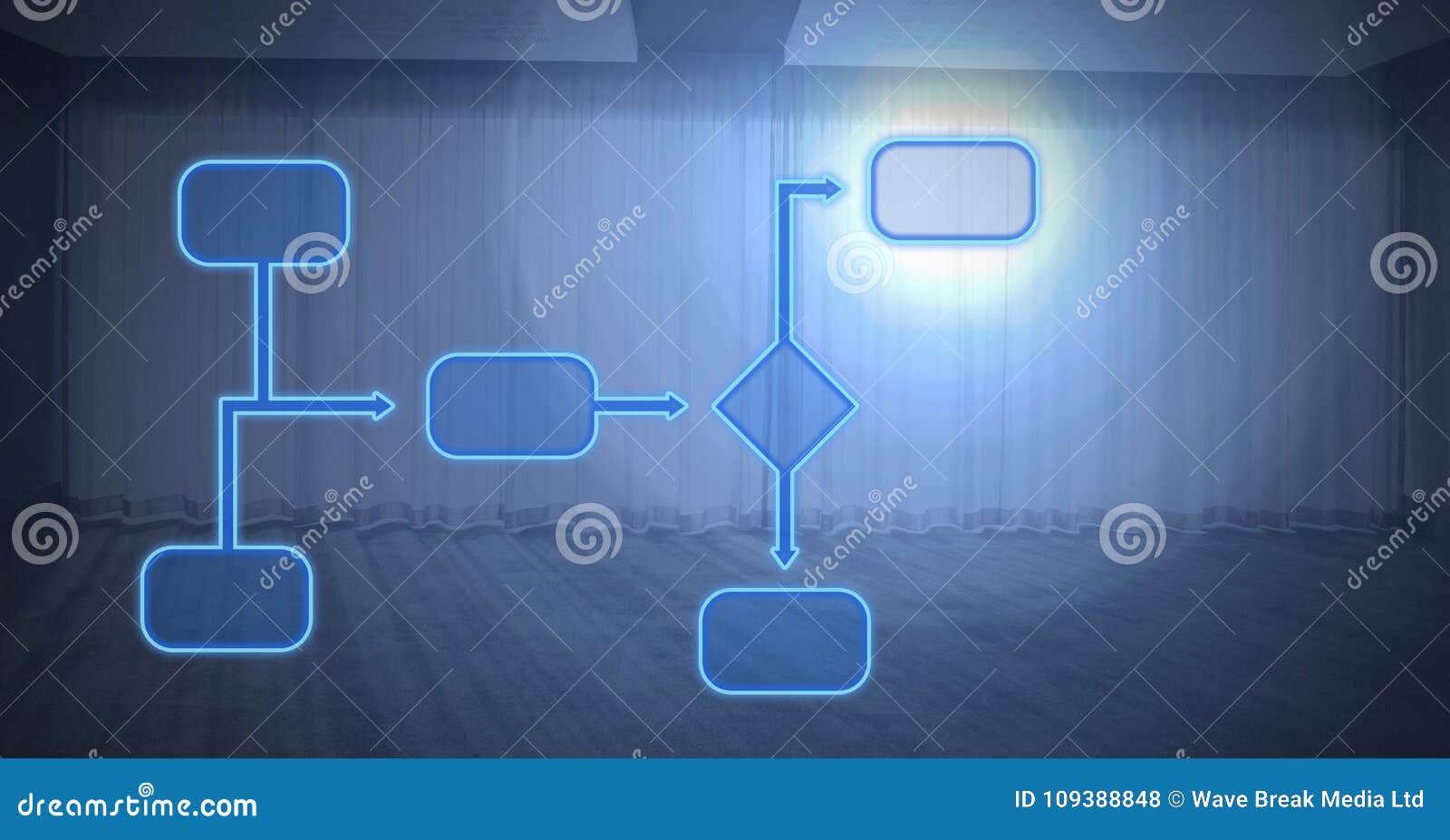 Blue wireframe illuminated stock illustration. Illustration of ...