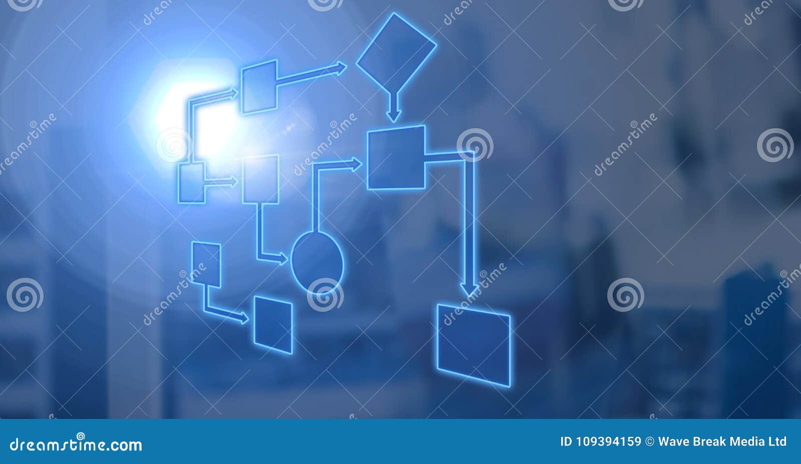 Blue wireframe illuminated stock image. Image of city - 109394159