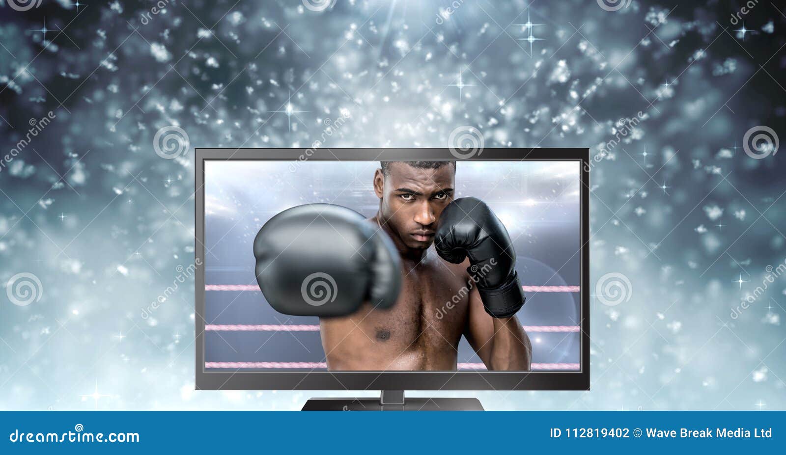 Boxer Fighter on Television Stock Photo - Image of backgrounds ...