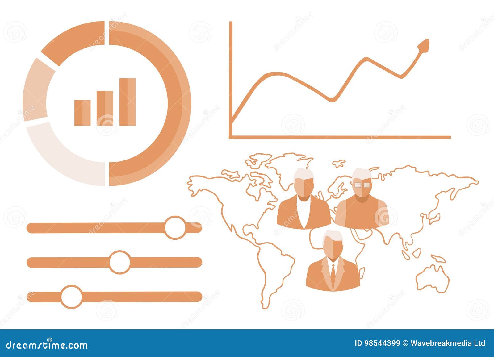 Business Interface with Graphics Stock Illustration - Illustration of ...