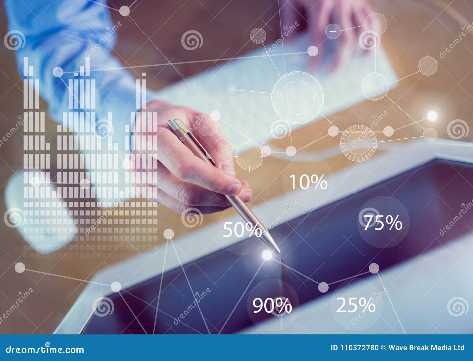 Business Overlay Interface With Business Person And Computer Picture ...