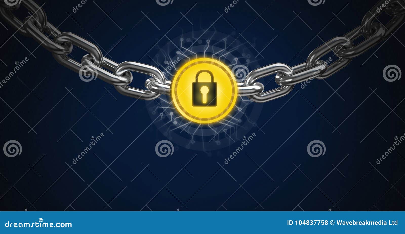 Chain Holding Security Lock Graphic Icon Stock Illustration ...